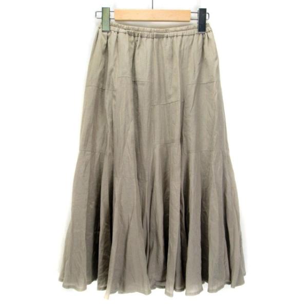 ハーモニカ HARMONICA スカート イージー フレア ギャザー F ベージュ レディース【表記サイズ】F【実寸サイズ】ウエスト：60cm　ヒップ：112cm　スカート丈：74cm　　【素材】表地 トリアセテート64% 綿36% 　裏地...