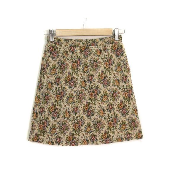 コンテニューデナイスクラップ continuer de NICE CLAUP ゴブランミニスカート 1 ベージュ レディース【表記サイズ】1【実寸サイズ】ウエスト：60cm　ヒップ：90cm　スカート丈：44cm　　【素材】表地 ポリエステ...