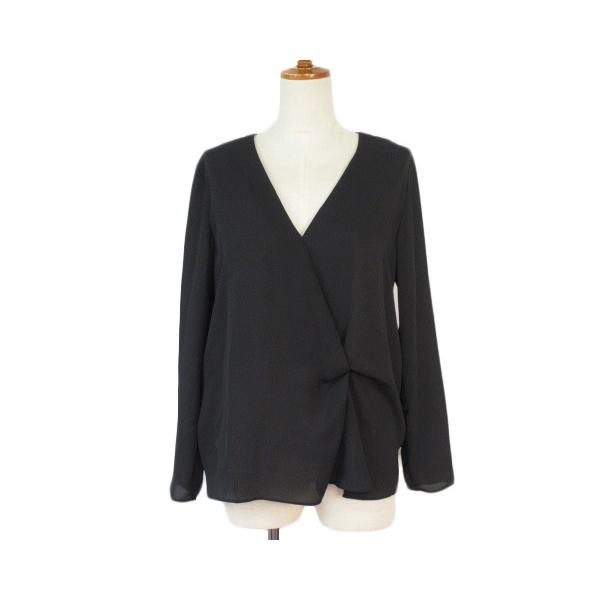 未使用品 マンゴ　MANGO カットソー ブラウス プルオーバー Vネック 長袖 S 黒 ブラック レディース【ブランド】マンゴ　MANGO【表記サイズ】S【実寸サイズ】肩幅：39cm　身幅：47cm　袖丈：57cm　着丈：62cm　　【素...