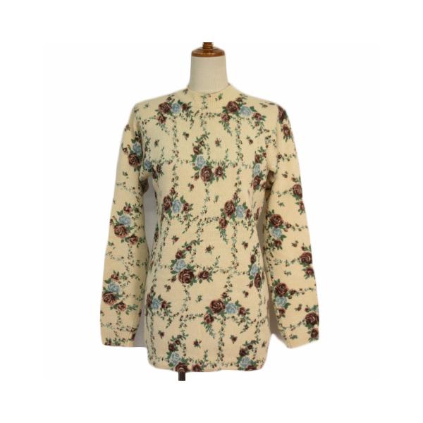 SUGAR NOUGAT シュガー ヌガー セーター ニット 花柄 モックネック ウール ベージュ レディース【表記サイズ】表記なし（実寸サイズをご確認ください）【実寸サイズ】肩幅：40cm　身幅：44cm　袖丈：58cm　着丈：66cm　...