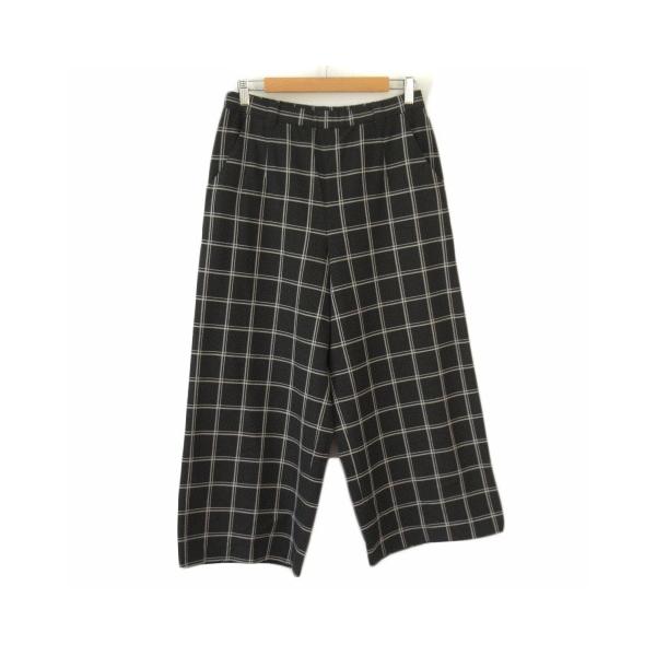 mistico ミスティコ パンツ ワイド チェック ハイウエスト 40 黒 ブラック レディース【表記サイズ】40【実寸サイズ】ウエスト：71cm　もも幅：35.5cm　裾幅：30.5cm　股上：32cm　股下：57.5cm　　【素材】ポ...