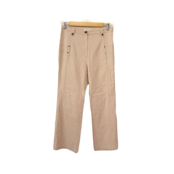 GERVE ジェルベ パンツ ベイカー ストレート リネン 44 ベージュ レディース【表記サイズ】44【実寸サイズ】ウエスト：76cm　もも幅：28.5cm　裾幅：24.5cm　股上：28.5cm　股下：71cm　　【素材】麻45% 綿4...