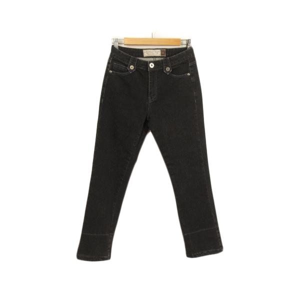 BERNARD PERRIS ベルナールペリス kalahary denim パンツ ジーンズ デニム ウール フェイクファー 40 黒 ブラック レディース【表記サイズ】40【実寸サイズ】ウエスト：67cm　もも幅：26cm　裾幅：18c...