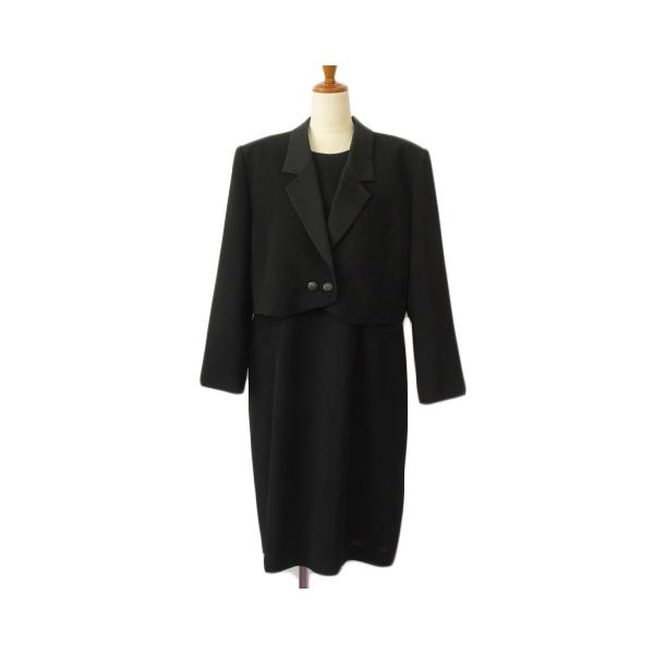 セシレーヌ CECILENE スーツ ジャケット ワンピース フォーマル 15BR 黒 ブラック レディース【表記サイズ】15BR【実寸サイズ】肩幅：42cm　身幅：57cm　袖丈：56.5cm　着丈：42.5cm　ワンピース　肩幅42cm...
