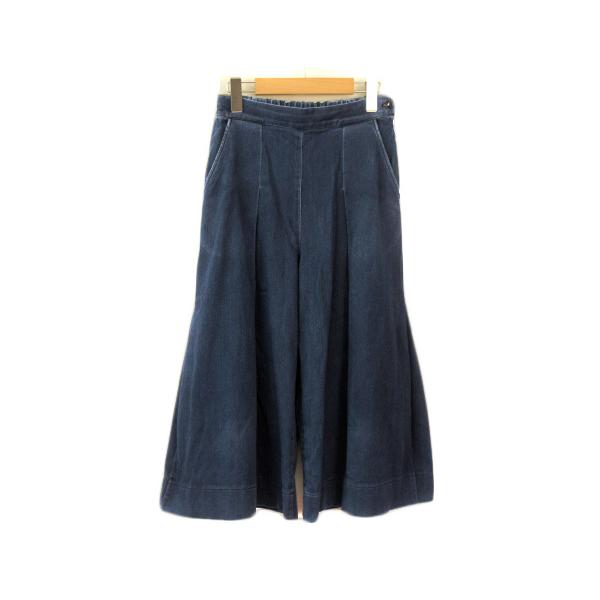 PASCAL MILLET パスカルミレ パンツ デニム ワイド ガウチョ S 青 ブルー レディース【表記サイズ】S【実寸サイズ】ウエスト：59cm　もも幅：31.5cm　裾幅：42cm　股上：33cm　股下：47cm　　【素材】本体 綿...