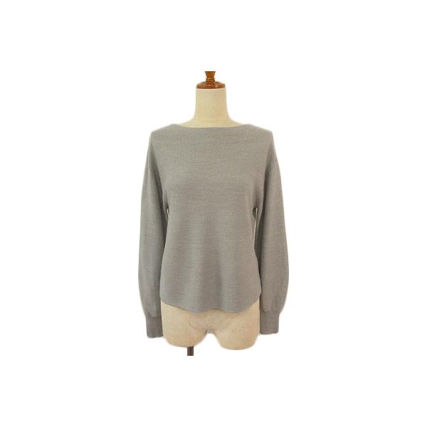 オペークドットクリップ OPAQUE.CLIP Filivivi社 FOLCO ボートネックニット 36 グレー レディース【ブランド】オペークドットクリップ OPAQUE.CLIP【表記サイズ】36/S【実寸サイズ】身幅：47cm　着丈：...