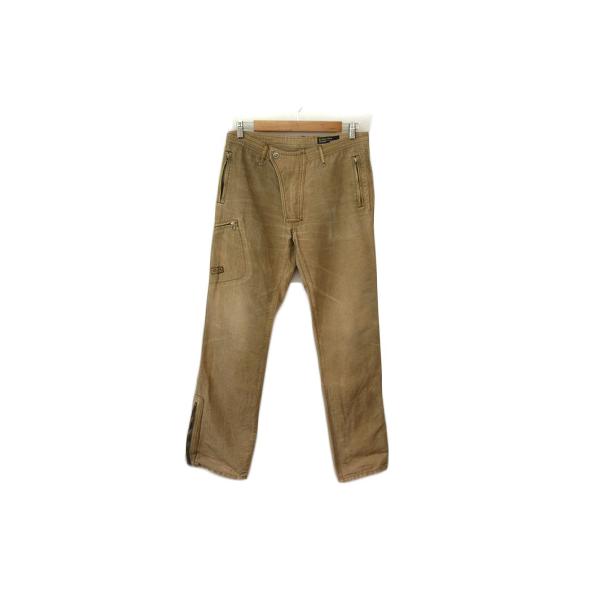 02DERIV. ツーディライブ パンツ ストレート レザー リネン コットン 2 ベージュ メンズ【表記サイズ】2【実寸サイズ】ウエスト：80cm　もも幅：31cm　裾幅：22cm　股上：25cm　股下：77cm　　【素材】表地 麻50%...