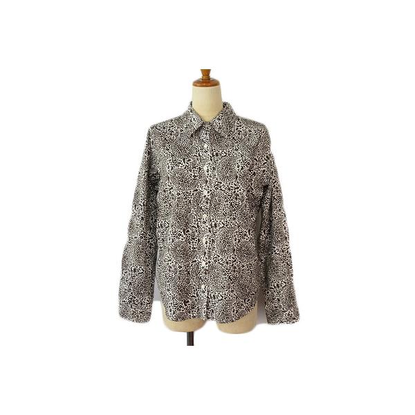 ランズエンド LANDS' END No Iron Pinpoint Oxford シャツ 花柄 コットン 17 茶 ブラウン レディース【ブランド】ランズエンド LANDS' END【表記サイズ】17AR【実寸サイズ】肩幅：39cm　身幅...