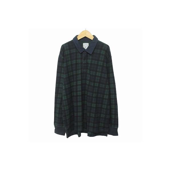ランズエンド LANDS' END Authentic Rugby Shirt ラガーシャツ 長袖 チェック ブラックウォッチ XL 緑 グリーン メンズ【ブランド】ランズエンド LANDS' END【表記サイズ】XL【実寸サイズ】肩幅：5...