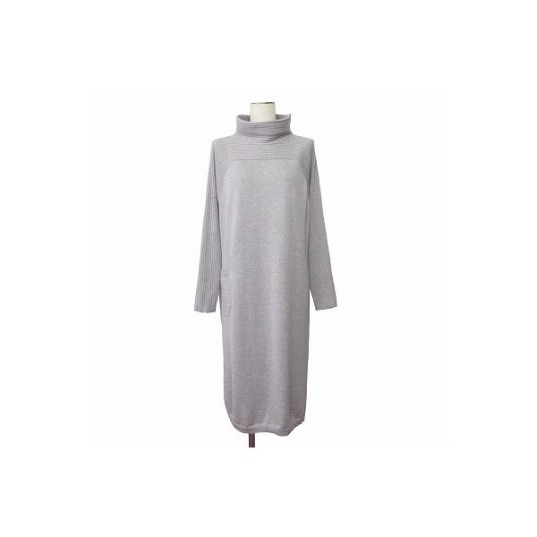 ジェルべ GERVE ワンピース ニット 長袖 ウール 42 グレー系 レディース【表記サイズ】42【実寸サイズ】身幅：54cm　着丈：94cm　ゆき丈：74cm　　【素材】毛100％【色】プルーの入ったグレー　　色に関してはこの商品の出品...