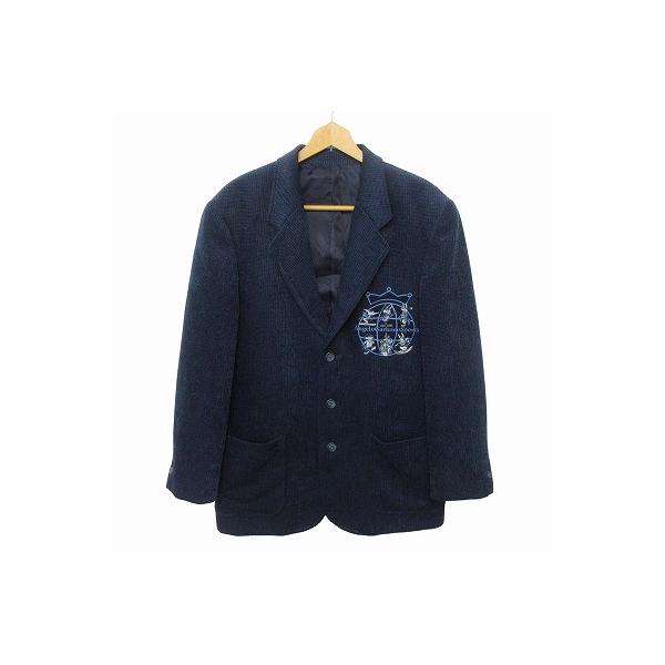 アンジェロガルバス ANGELO GARBASUS ジャケット コーデュロイ ワッペン M 紺 メンズ【表記サイズ】M【実寸サイズ】肩幅：47cm　身幅：55cm　袖丈：58cm　着丈：74cm　　【素材】表地、裏地　ポリエステル100％【...