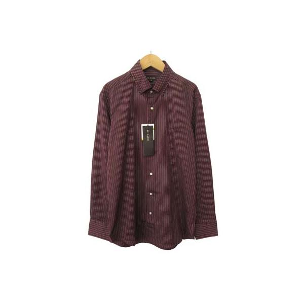 未使用品 イルファーロ IL FARO シャツ ストライプ M 茶 ブラウン メンズ【表記サイズ】M【実寸サイズ】肩幅：45cm　身幅：52cm　着丈：75cm　袖丈：60cm　　【素材】綿100％【色】茶系 ブラウン系　　※色に関してはこ...