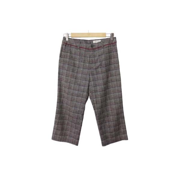 シンプルライフ SIMPLE LIFE レナウン パンツ クロップド チェック 9 グレー レディース【表記サイズ】9【実寸サイズ】ウエスト：70cm　もも幅：23.5cm　裾幅：20cm　股上：24cm　股下：51cm　　【素材】ポリエス...