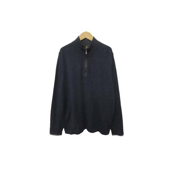 ジョセフアブード JOSEPH ABBOUD ニット セーター ハーフジップ ハイネック L 紺 メンズ【ブランド】ジョセフアブード JOSEPH ABBOUD【表記サイズ】L【実寸サイズ】肩幅：42cm　身幅：54cm　着丈：65.5cm...