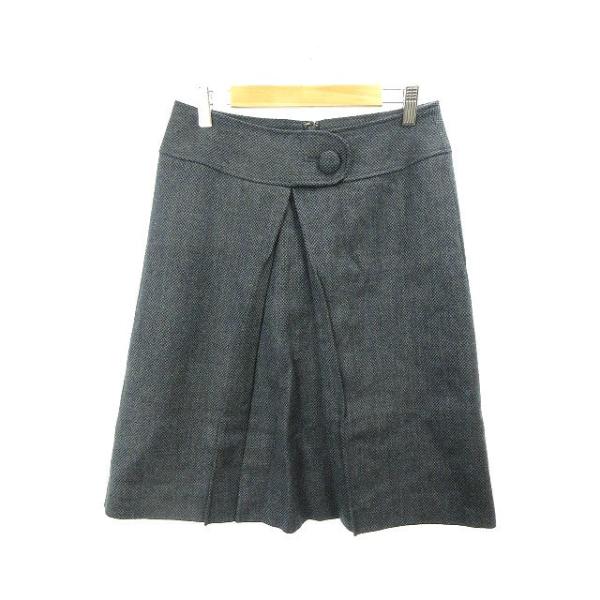 プーラフリーム pour la frime スカート 台形 ひざ丈 ウール 総柄 2 青 ブルー /TM2 レディース【ブランド】プーラフリーム pour la frime【表記サイズ】2【実寸サイズ】ウエスト：67cm　ヒップ：96cm　...