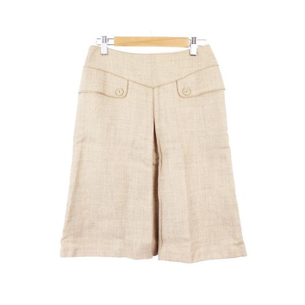 ブルーデブレス BLUE DE BRESSE スカート 台形 ひざ丈 ミディ丈 ジップフライ タック ウール 36 ベージュ /M2O レディース【ブランド】ブルーデブレス BLUE DE BRESSE【表記サイズ】36【実寸サイズ】ウエス...