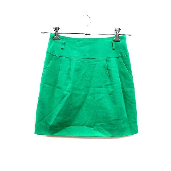 ミホコ サイトウ MIHOKO SAITO スカート 台形 ミニ 36 緑 グリーン /AU レディース【中古】【ベクトル 古着】【表記サイズ】36【実寸サイズ】ウエスト：60cm　ヒップ：90cm　スカート丈：42cm　　【素材】表地　綿...