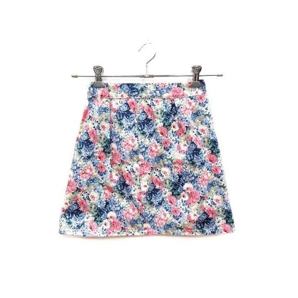 中古 ニーラ Neela スカート 台形 ミニ 総柄 マルチカラー /KB レディース 【ベクトル 古着】【表記サイズ】サイズ表記なし(実寸サイズをご覧ください)【実寸サイズ】ウエスト：58cm　ヒップ：82cm　スカート丈：41cm　　【...