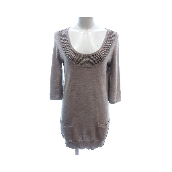 ピエスモンテ PIECE MONTEE ワンピース ミニ ニット ラメ ロールアップ ライン 七分袖 茶 ブラウン /AU レディース【ブランド】ピエスモンテ PIECE MONTEE【表記サイズ】サイズ表記なし(実寸サイズをご覧ください)...