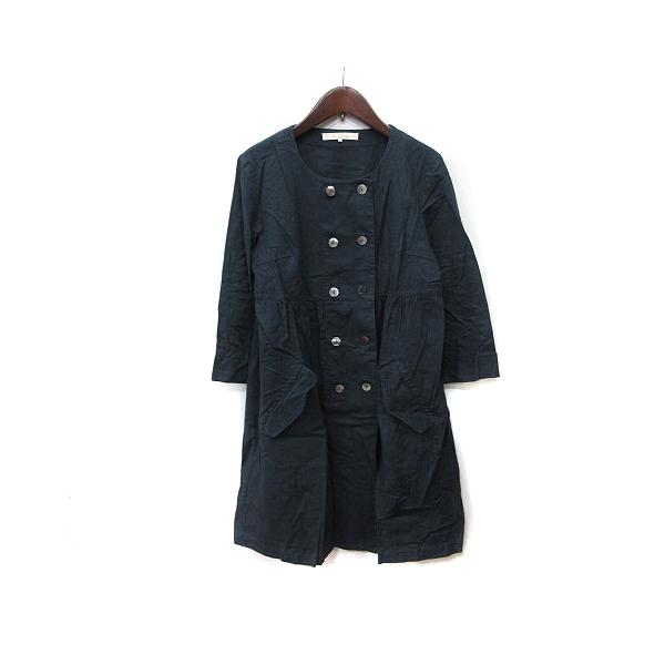 イミット オブ エナジー レイビームス emit of energy Ray Beams ノーカラーコート ダブル 麻混 リネン混 0 XS 紺 ネイビー /YI レディース【ブランド】イミット オブ エナジー レイビームス emit of...