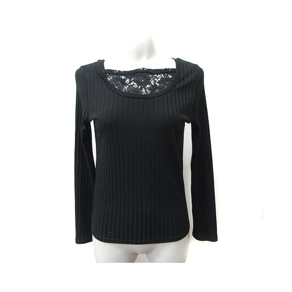 ラグアウト RagOut カットソー レース 長袖 M 黒 ブラック /YI ●RY レディース【表記サイズ】M【実寸サイズ】肩幅：約36cm　身幅：約41cm　着丈：約47cm　袖丈：約58cm　　【素材】ポリエステル 85％ レーヨン ...