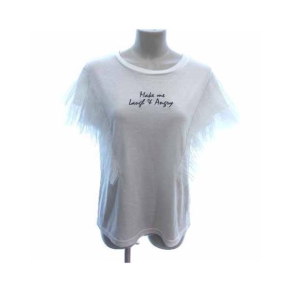 ナイスクラップ NICE CLAUP continuer de ニット カットソー チュール ロゴ刺しゅう 半袖 白 ホワイト /YK レディース【ブランド】ナイスクラップ NICE CLAUP【表記サイズ】サイズ表記なし(実寸サイズをご覧...