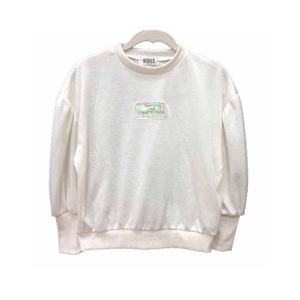 ビスキー BISKEE トレーナースウェット ロゴプリント 長袖 140 白 ホワイト /YK ●RY キッズ【表記サイズ】140【実寸サイズ】身幅：約46.5cm　着丈：約45cm　ゆき丈：約65cm　　【素材】本体 ポリエステル100％...