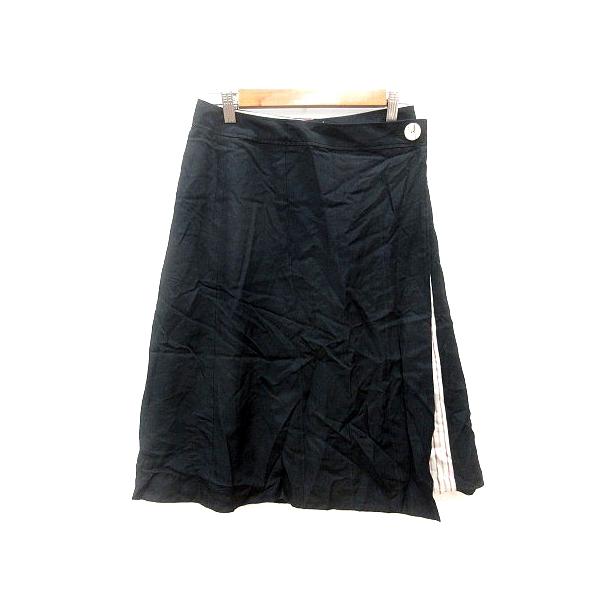 スイヴィ SUIVI ラップスカート フレア ミモレ ロング ストライプ 切替 2 M 黒 ブラック /MN レディース【ブランド】スイヴィ SUIVI【表記サイズ】2（日本サイズM相当）【実寸サイズ】ウエスト：約66cm　ヒップ：約88c...