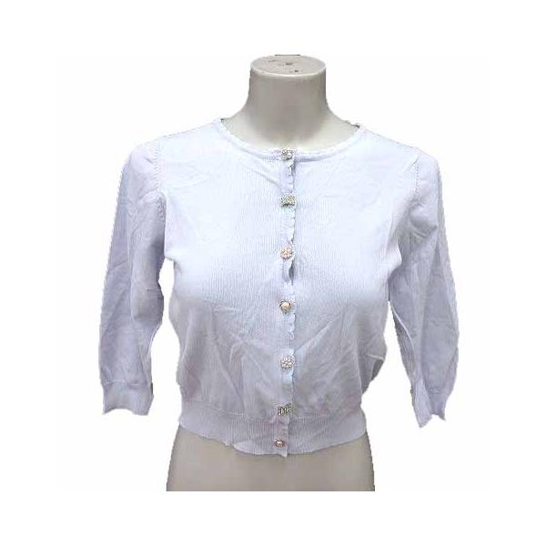 パターンフィオナ PATTERN fiona カーディガン ショート丈 七分袖 M 紫 ライトパープル /YK レディース【表記サイズ】M【実寸サイズ】肩幅：約30cm　身幅：約39cm　着丈：約41cm　袖丈：約38.5cm　　【素材】本...