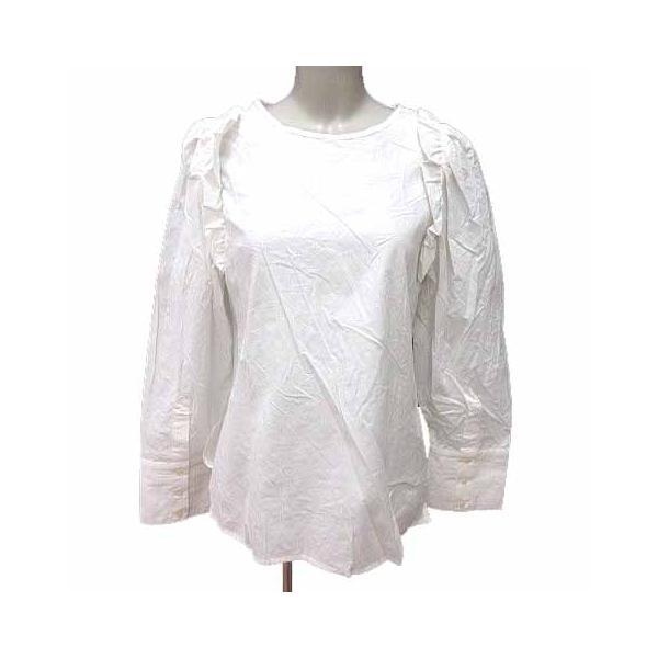 クリーコンフォルト crie conforto ブラウス シャツ フリル 長袖 M 白 ホワイト /YK レディース【表記サイズ】M【実寸サイズ】身幅：約46cm　着丈：約60.5cm　ゆき丈：約78cm　　【素材】綿100％【色】白【状態...
