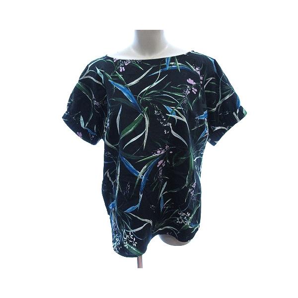 ヴァンテアントラント VINGT ET TRENTE シャツ ブラウス 花柄 半袖 2 M 黒 ブラック /AU レディース【表記サイズ】2（日本サイズM程度）【実寸サイズ】身幅：約58cm　着丈：約57cm　ゆき丈：約39cm　　【素材】...