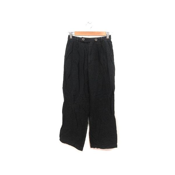 フレディレピ FREDY REPIT ワイドパンツ 麻 リネン 36 S 黒 ブラック /MS レディース【表記サイズ】36（日本サイズS程度）【実寸サイズ】ウエスト：約56〜cm　もも幅：約30cm　裾幅：約22cm　股上：約30cm　股...