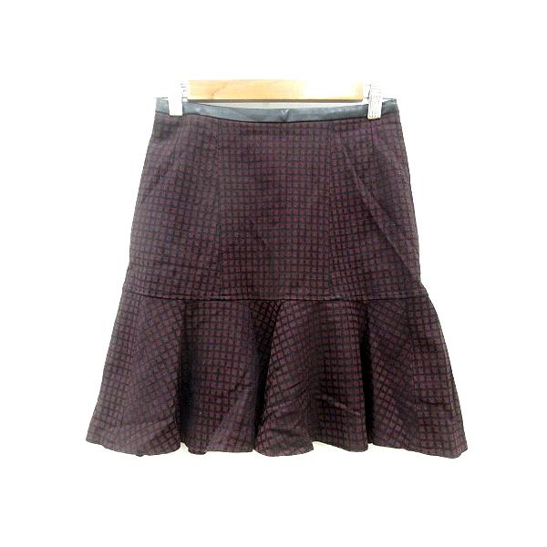 ドリッテ DRitte Boutique フレアスカート ミニ チェック フェイクレザー 36 S 赤茶 ブラウン /MN レディース【ブランド】ドリッテ DRitte【表記サイズ】S【実寸サイズ】ウエスト：約60cm　ヒップ：約82cm　...