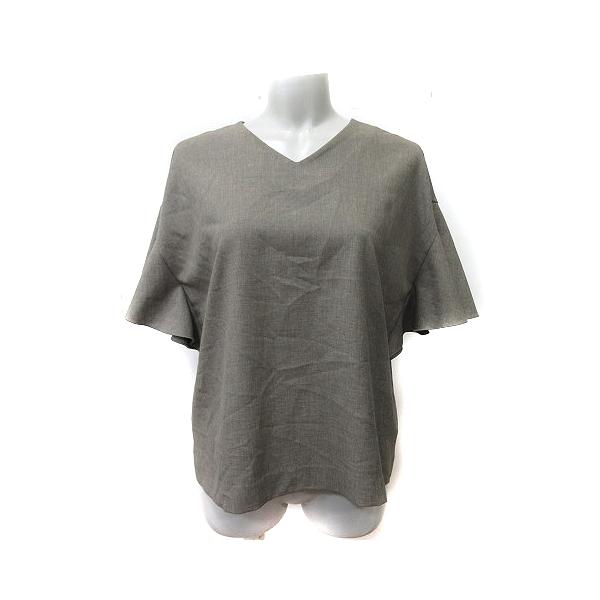 エレメントオブシンプルライフ element of SIMPLE LIFE シャツ ブラウス 半袖 M 緑 カーキ /YI レディース【表記サイズ】M【実寸サイズ】身幅：約50cm　着丈：約54cm　ゆき丈：約47cm　　【素材】ポリエステ...