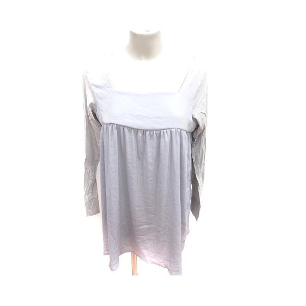 パルレシフォン PARLER CHIFFONS カットソー スクエアネック 長袖 スモークブルー /RT レディース【表記サイズ】サイズ表記なし(実寸サイズをご覧ください)【実寸サイズ】肩幅：約37cm　身幅：約45cm　着丈：約74〜76...