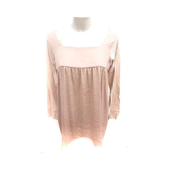 パルレシフォン Parler chiffons カットソー スクエアネック 長袖 ベージュ /RT レディース【表記サイズ】サイズ表記なし(実寸サイズをご覧ください)【実寸サイズ】肩幅：約31cm　身幅：約43cm　着丈：約70〜74cm　...