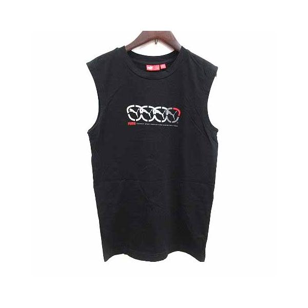 プーマ PUMA タンクトップ プリント S 黒 ブラック /YK メンズ【ブランド】プーマ PUMA【表記サイズ】S【実寸サイズ】身幅：約41.5cm　総丈：約66cm　　【素材】綿100％【色】黒【状態】ごくわずかにシワがありますが、使...