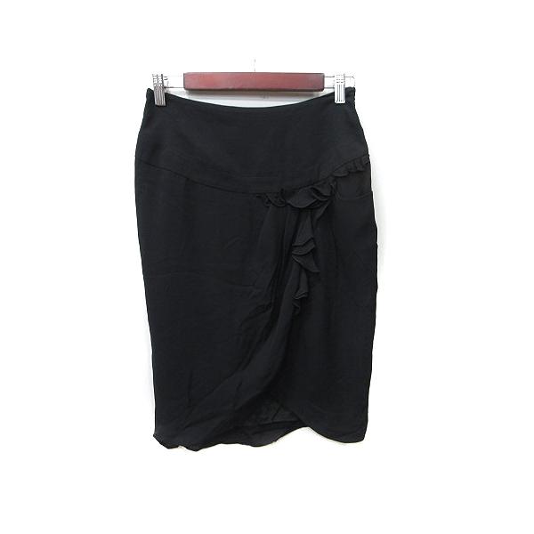 ヴェリエ VERRIER タイトスカート ミモレ ロング 絹 シルク 4 L 黒 ブラック /YI レディース【表記サイズ】4（Lサイズ）【実寸サイズ】ウエスト：約64cm　ヒップ：約92cm　スカート丈：約57cm　　【素材】シルク 10...