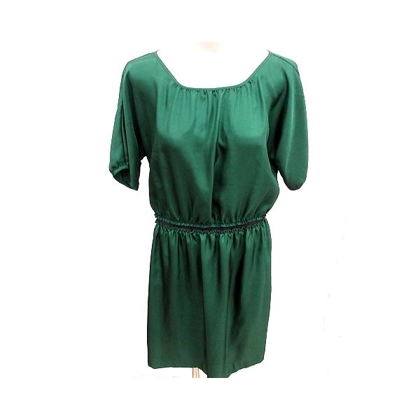 ヤンガニー  yangany ワンピース Aライン ひざ丈 半袖 38 緑 グリーン /RT レディース【ブランド】ヤンガニー  yangany【表記サイズ】38【実寸サイズ】身幅：約47cm　着丈：約92cm　ゆき丈：約45cm　　【素材...