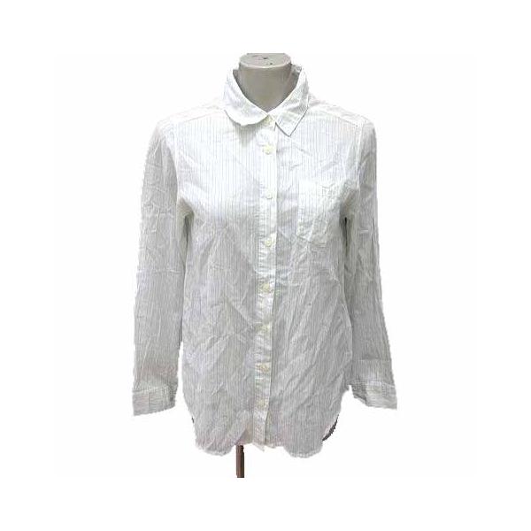 ナイスクラップ NICE CLAUP continuer de NICE CLAUP シャツ ストライプ 長袖 F 白 ホワイト 黄色 イエロー ●RY /YK レディース【ブランド】ナイスクラップ NICE CLAUP【表記サイズ】F（日...