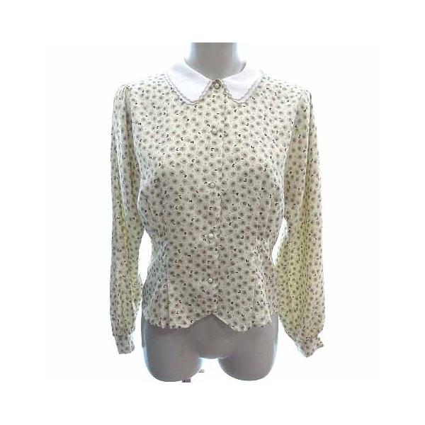 gil- Manie シャツ ブラウス タック ドルマンスリーブ 花柄 長袖 黄色 イエロー 白 ホワイト ●RY /YK レディース【表記サイズ】サイズ表記なし(実寸サイズをご覧ください)【実寸サイズ】着丈：約48cm　ゆき丈：約75cm...