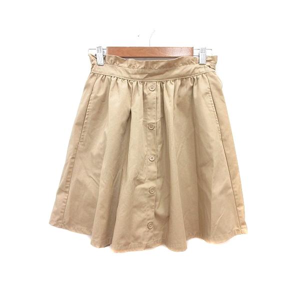 パペルラピス Papel lapiz フレアスカート ミニ JXXS ベージュ /MN ●RY レディース【表記サイズ】JXXS（135〜145）【実寸サイズ】ウエスト：約64cm　ヒップ：約92cm　スカート丈：約48cm　　【素材】ポリ...