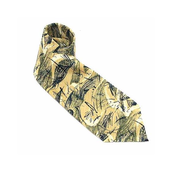ボーギャルソンデカルヴェン Beau garcon de carven ネクタイ ワイドタイ 総柄 絹 シルク 黄色 イエロー 緑 グリーン /YK ●RY メンズ【表記サイズ】サイズ表記なし(実寸サイズをご覧ください)【実寸サイズ】全長 ...