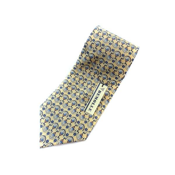 ベモーレ BEMOLLE ネクタイ ワイドタイ 総柄 絹 シルク 黄色 イエロー /AU ●RY メンズ【表記サイズ】サイズ表記なし(実寸サイズをご覧ください)【実寸サイズ】大剣約9.5cm　小剣約4cm　全長約140cm　【素材】絹100...