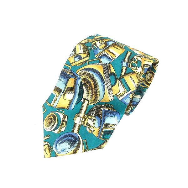 LEONI ネクタイ ワイドタイ 総柄 絹 シルク 青緑 ブルーグリーン /MN ●RY メンズ【表記サイズ】サイズ表記なし(実寸サイズをご覧ください)【実寸サイズ】大剣幅 約10cm 　小剣幅 約3.5cm 　全長 約142cm　【素材】...