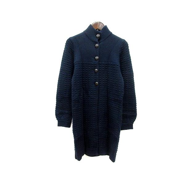 ジェイフェリー J.FERRY Luxe Relaxing カーディガン ニット ロング ハイネック 40 L 紺 ネイビー /MN レディース【表記サイズ】40（日本サイズL相当）【実寸サイズ】肩幅：約30cm　身幅：約45cm　袖丈：約...