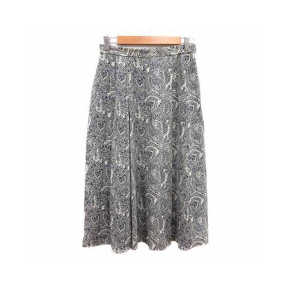 アデンダ Addenda フレアスカート ロング 総柄 グレー 白 ホワイト /YK レディース【表記サイズ】サイズ表記なし(実寸サイズをご覧ください)【実寸サイズ】ウエスト：約62cm　ヒップ：約94cm　スカート丈：約74cm　　【素材...