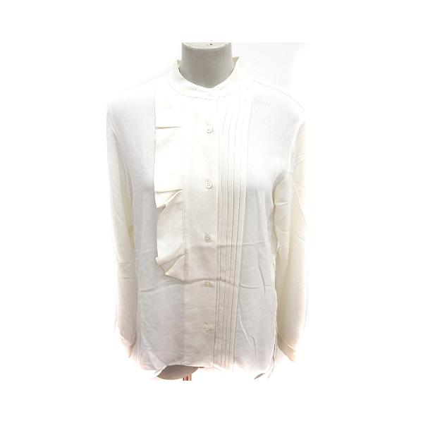 ディレクトワール DIRECTOIRE シャツ ブラウス 長袖 38 アイボリー /RT レディース【表記サイズ】38【実寸サイズ】肩幅：約40cm　身幅：約43cm　着丈：約60cm　袖丈：約57.5cm　　【素材】トリアセテート73％ポ...
