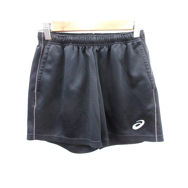 アシックス asics ショートパンツ ジャージ ライン プリント 160 黒 ブラック /AU ●RY キッズ【ブランド】アシックス asics【表記サイズ】160cm【実寸サイズ】ウエスト：約50cm　もも幅：約33cm　裾幅：約27c...