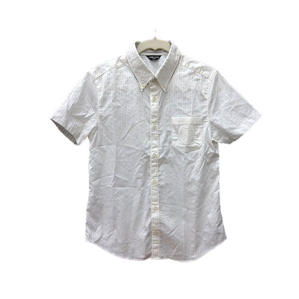コムサイズム COMME CA ISM シャツ ボタンダウン ストライプ 半袖 ロゴ刺繍 160A 白 ホワイト /MN ●RY キッズ【ブランド】コムサイズム COMME CA ISM【表記サイズ】160A【実寸サイズ】肩幅：約36cm　...